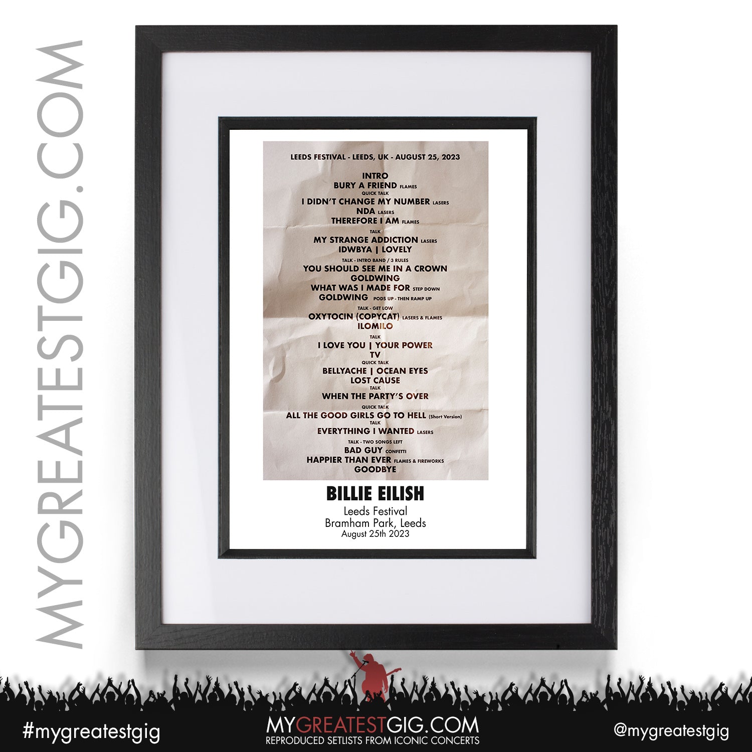 Billie Eilish - Leeds Festival - August 25th 2023 Recreated Setlist Po ...