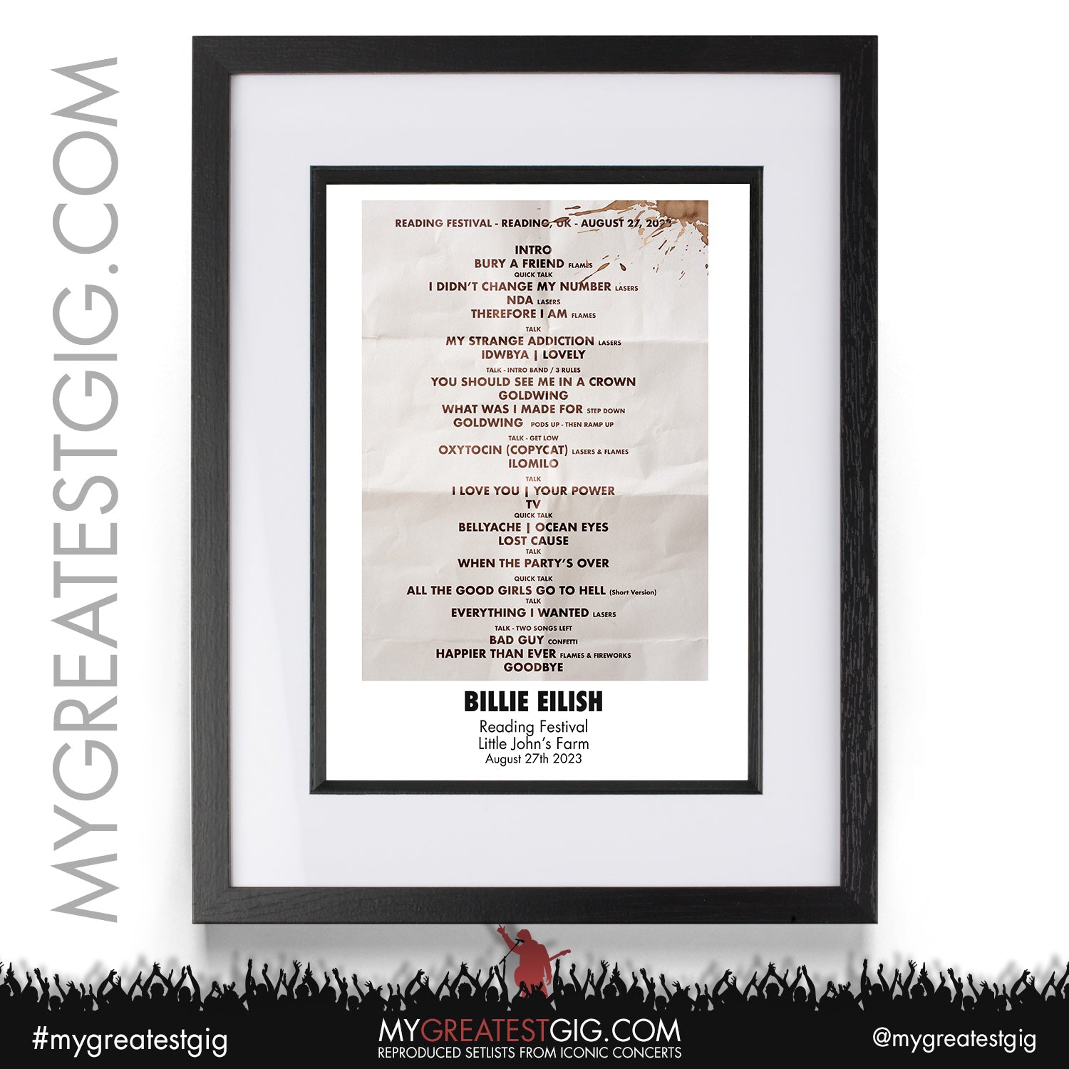 Billie Eilish - Reading Festival - August 27th 2023 Recreated Setlist ...