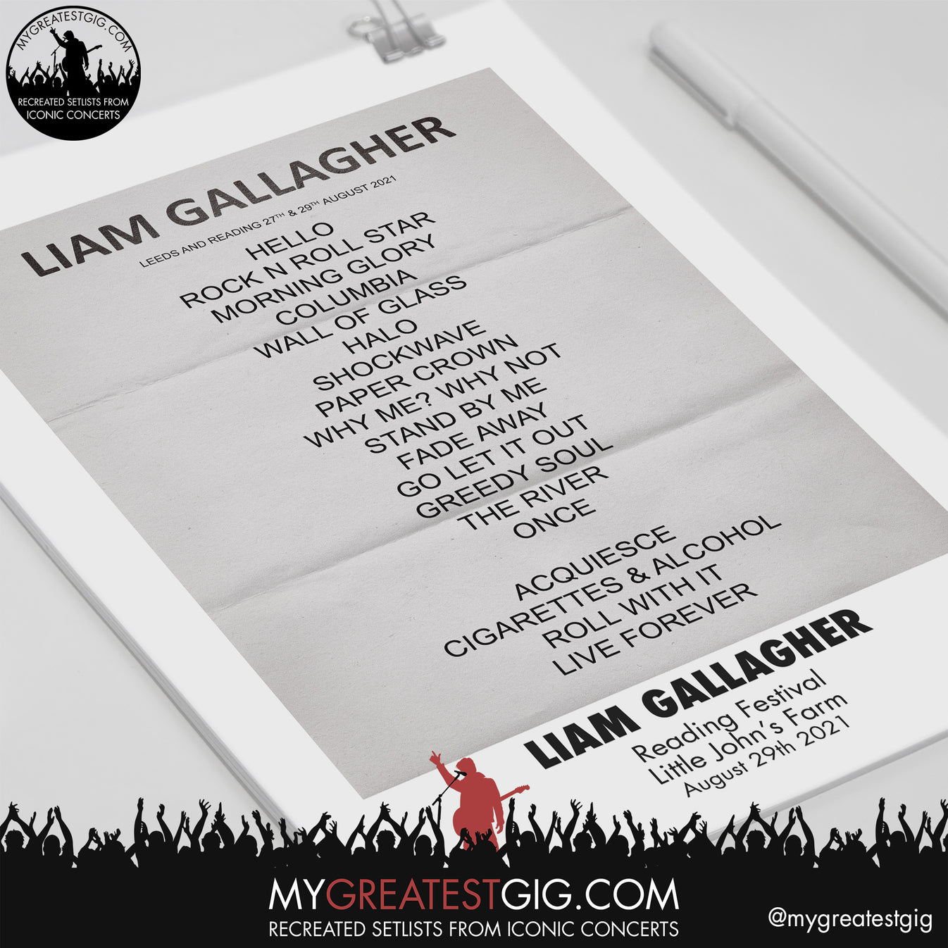 Liam Gallagher - Reading Festival - August 29th 2021 Recreated Setlist ...