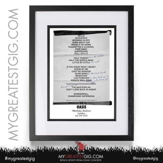 Oasis - Live '25 Tour 2025 - Replica Setlist Posters – My Greatest Gig