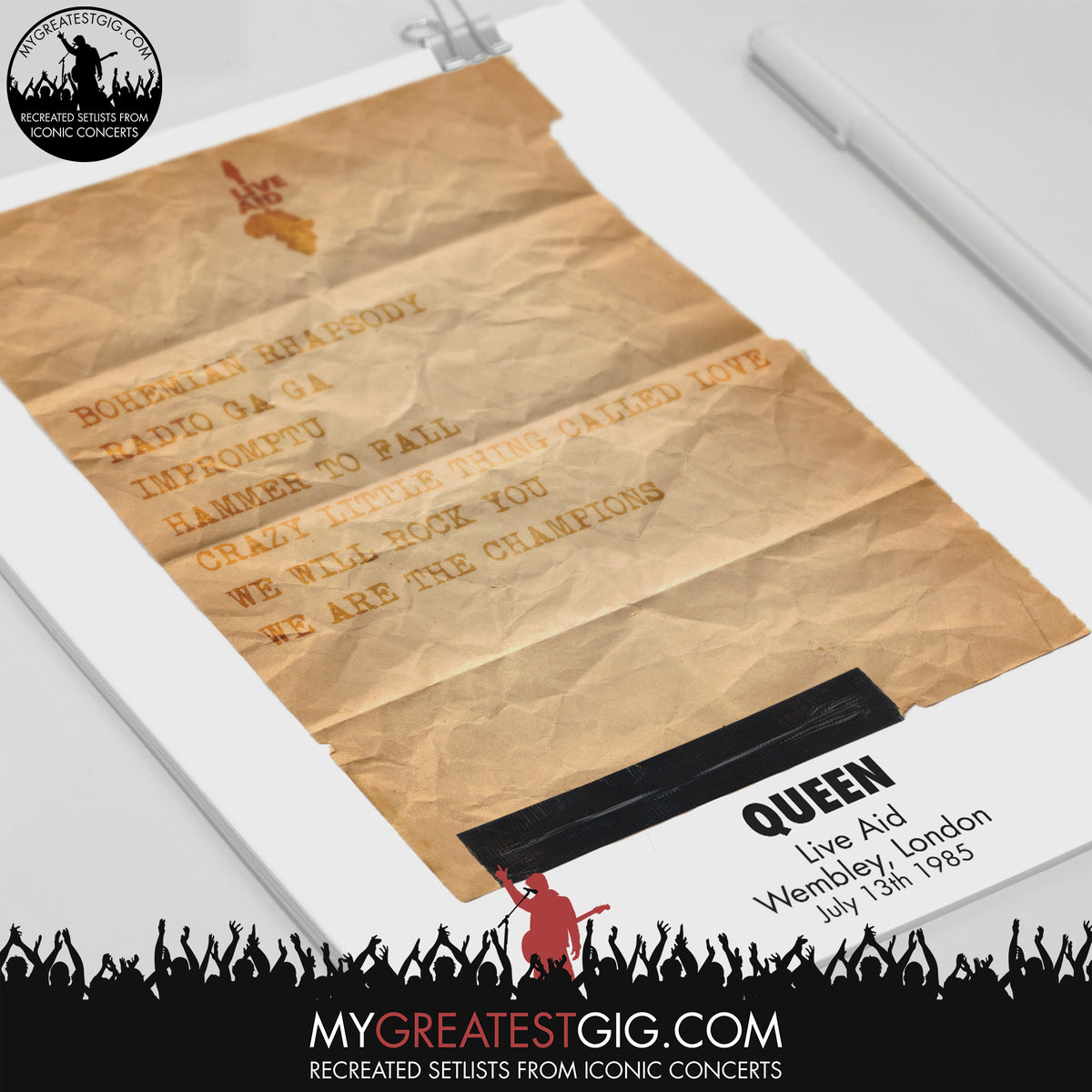 Recreated Setlist Art - Replica Set List Poster Shop – My Greatest Gig