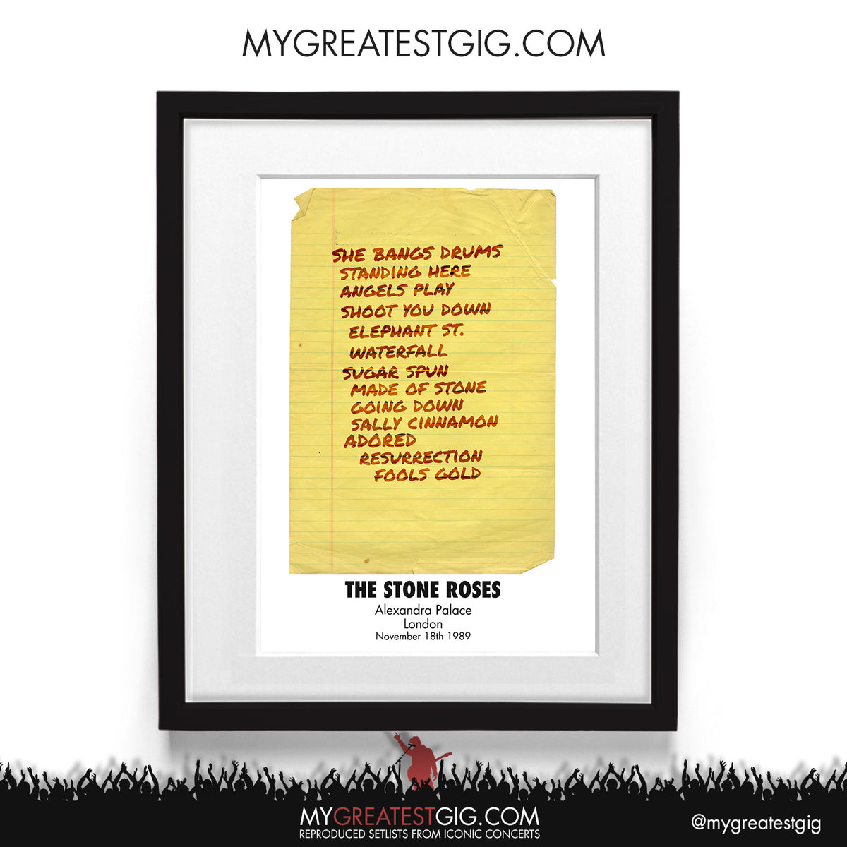 Stone Roses - London - Nov 18th 1989 Recreated Set List Poster – My ...