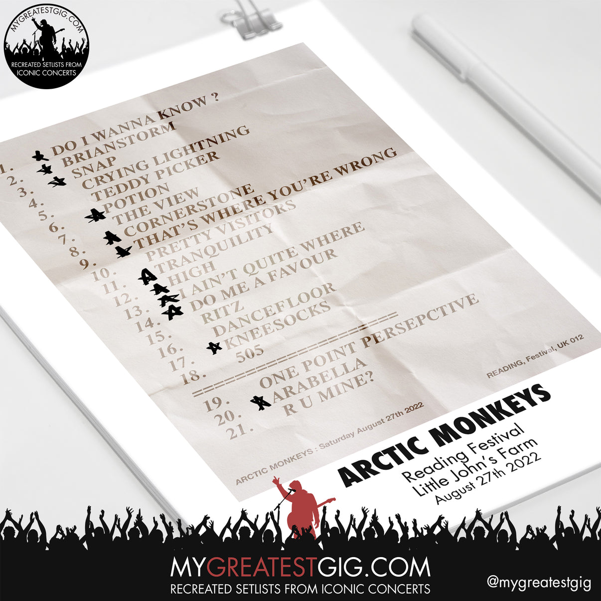 Arctic Monkeys - Reading Festival - Aug 27th 2022 Recreated Setlist Po ...