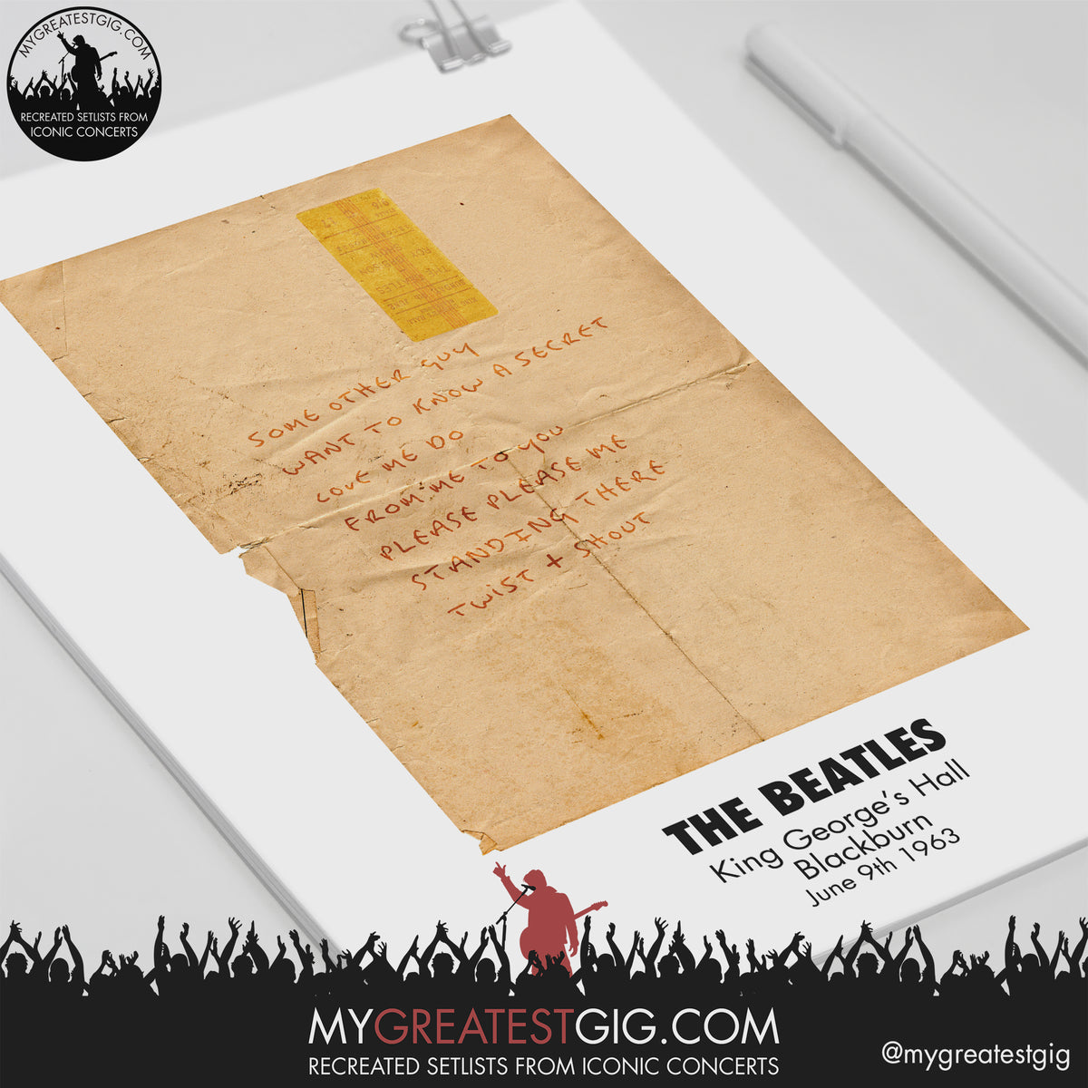 The Beatles - Blackburn - Jun 9th 1963 Recreated Set List Poster – My ...