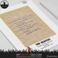The Beatles - London - Dec 26th 1963 Recreated Setlist Poster – My ...