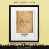 Jimi Hendrix - Woodstock - Aug 18th 1969 Recreated Set List Poster – My ...