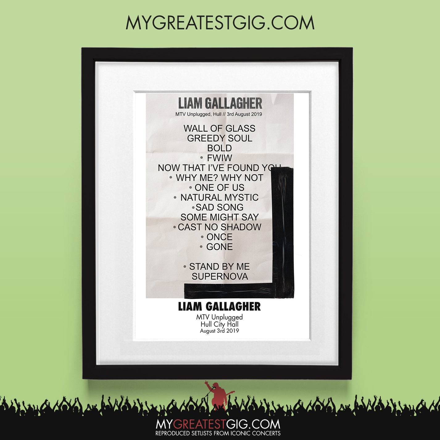 Liam Gallagher - MTV Unplugged - Aug 3rd 2019 Recreated Set List Poste ...