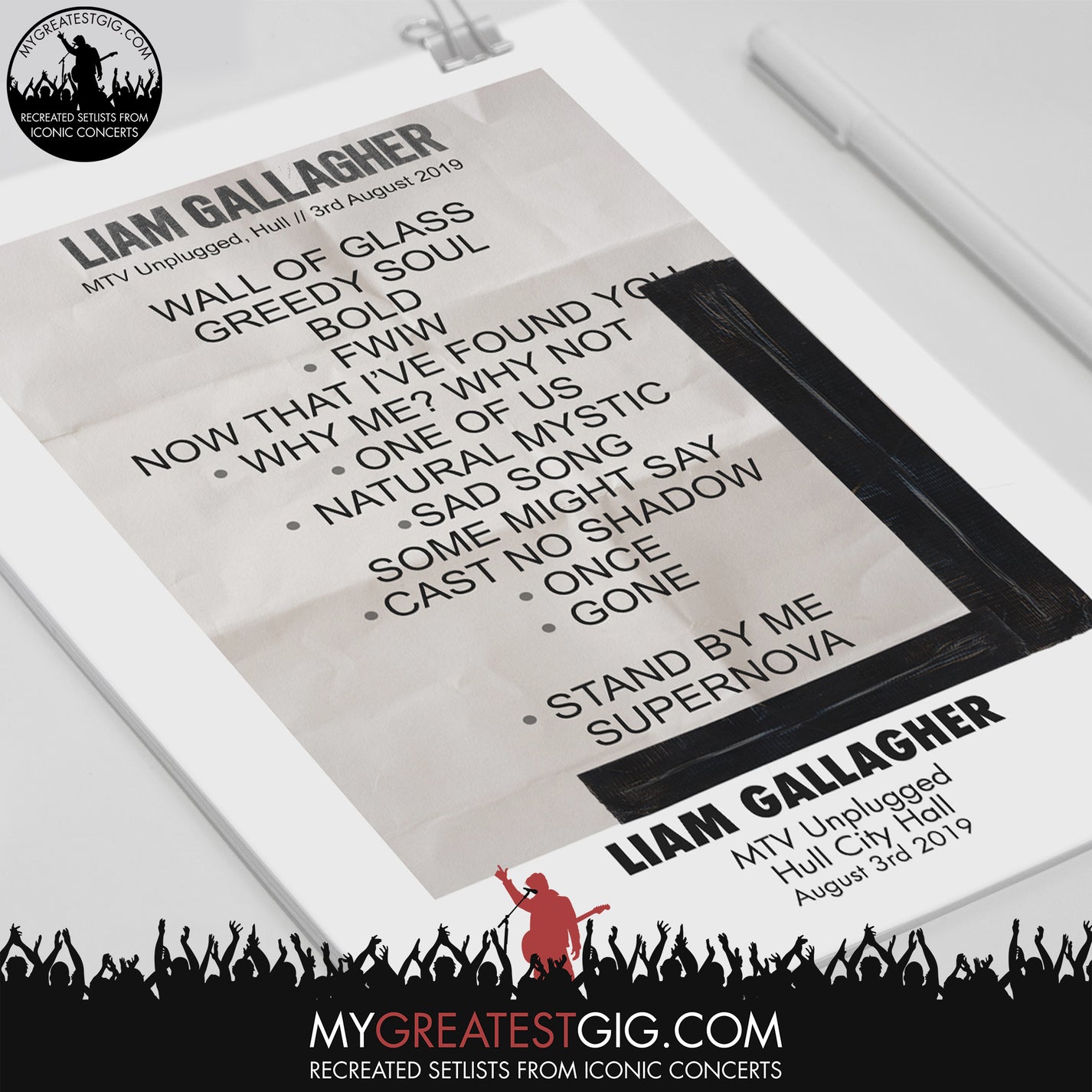 Liam Gallagher - MTV Unplugged - Aug 3rd 2019 Recreated Set List Poste ...