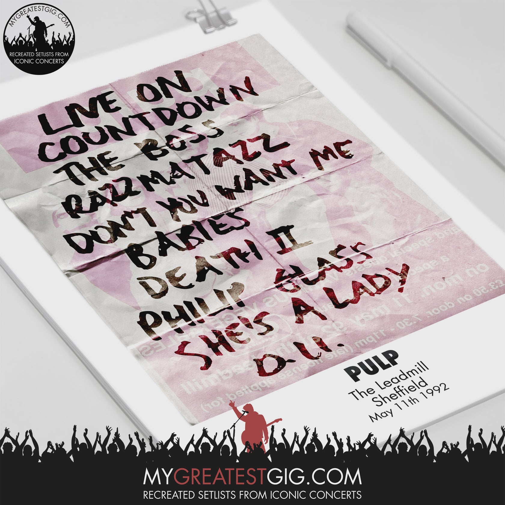 Pulp - The Leadmill - Sheffield - May 11th 1992 Recreated Setlist Post ...