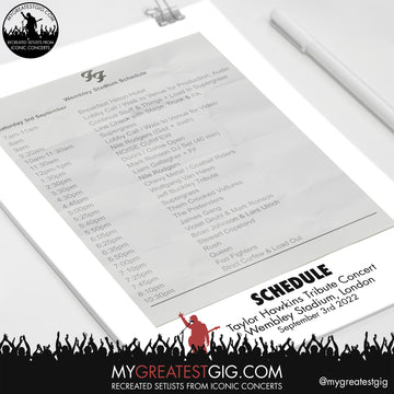Recreated Setlist Art - Replica Set List Poster Shop – My Greatest Gig